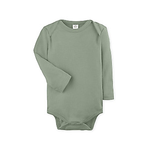 Colored Organics - Organic Cotton Baby Bodysuit - Long Sleeve Infant One Piece - Thyme Green - 6-12M