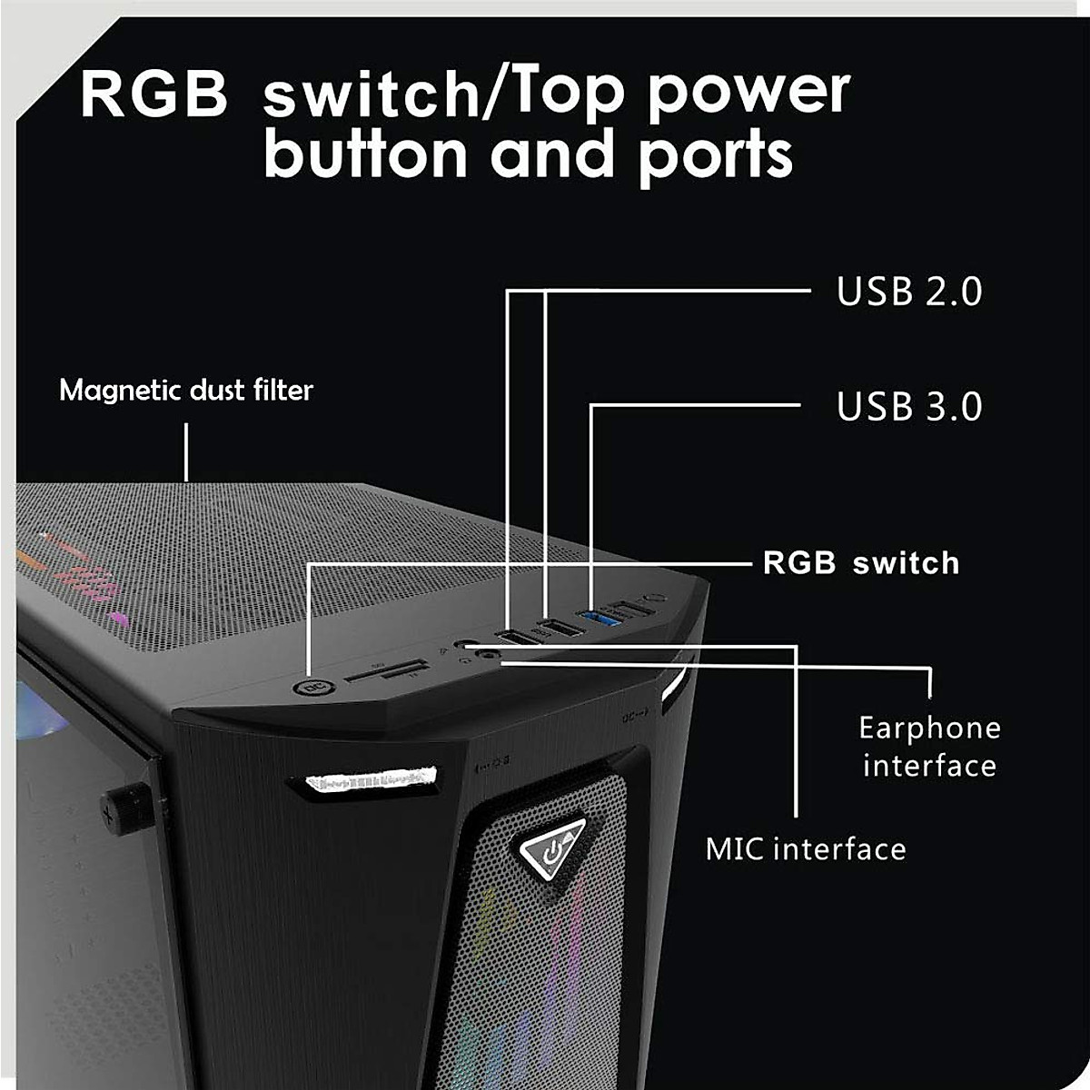 Apevia Crusader-F-PK Mid Tower Gaming Case with 1 x Full-Size Tempered Glass Panel, Top USB3.0/USB2.0/Audio Ports, 4 x RGB Fans, Pink Frame