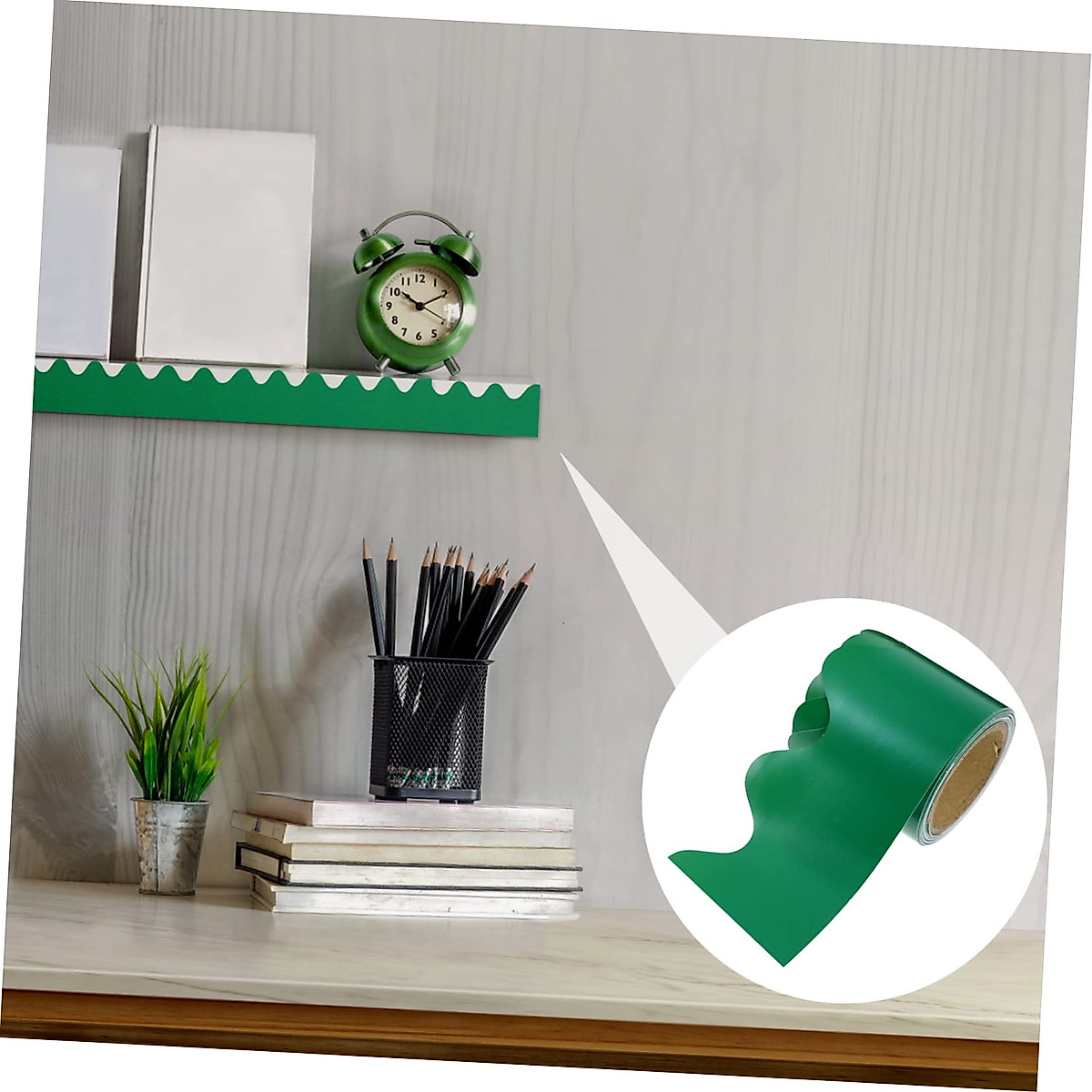 TEHAUX Blackboard Border Trim 5m Roll Whiteboard Trim Bulletin Board Borders Classroom Decoration Cut to Size Easy to Use