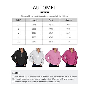 AUTOMET Womens Sweatshirts Half Zip Pullover Cropped Fleece Quarter Zipper Hoodies 2023 Fall Fashion Outfits Clothes Sweater Thumb Hole Black