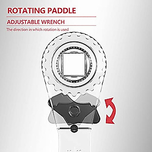 Mellbree HVAC Service Wrench, 3/8” 1/4” 5/16'' 3/16'' Refrigeration AC Ratcheting Wratchet Wrench Tool with Hex Bit Adapter for HVAC Tech, Gas Furnace, Air Conditioning, Refrigeration Equipment
