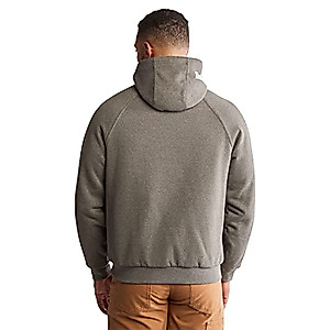 Timberland PRO Men's Standard Honcho Sport Double Duty Pullover Hooded Sweatshirt, Dark Charcoal Heather-White, M