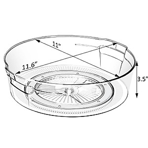 ULIVE Clear Lazy Susan, Round Plastic Rotating Turntable Organization，Suitable for Kitchen, Bathroom，Lazy Susan Refrigerator， Organizer Pantry, Cabinet, Transparent