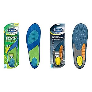 Dr. Scholl’s Sport Insoles Superior Shock Absorption and Arch Support (for Men's 8-4, Also Available for Women's 6-0), 1 Pair & Heavy Duty Support Pain Relief Orthotics, Designed for Men Over 200lbs