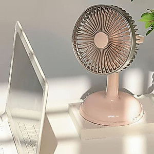 CHICIRIS Vintage Desk Fan, Detachable Retro Vintage Electric Fan USB Charging Metal for Students for Classroom (Light Pink)