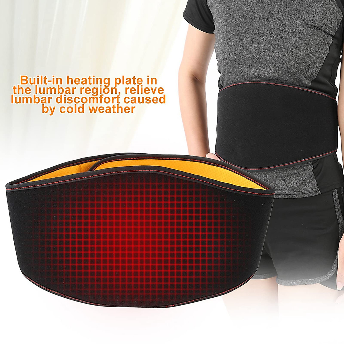 USB Back Support Belt Waist Heating Pad Hot Cold Brace Pain Relief Muscle Lumbar Kit Waist Care for Cramps, Heating Pad for Back Pain Relief, Relieve Abdomen, Lumbar Spine, Stoh, Heating Pad f