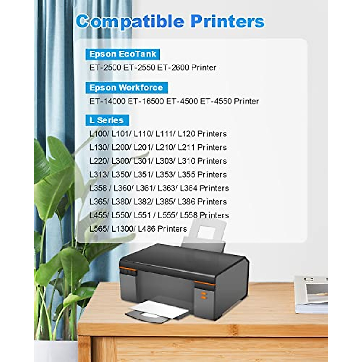 JoyPrinting Epson 664 Ink Refill Bottles Replacement for T664 Ink Work for EcoTank ET-2650 ET-2500 ET-2550 ET-2600 ET-4500 ET-14000 L100 L110 L120 L200 L210 L300 L350 L355 L550 L555 Printers (5 Pack)