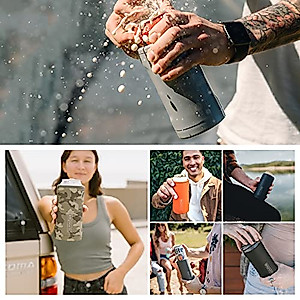 BrüMate Hopsulator Trio 3-in-1 Insulated Can Cooler for 12oz / 16oz Cans + 100% Leak Proof Tumbler with Lid | Insulated for Beer, Soda, and Energy Drinks (OD Green)