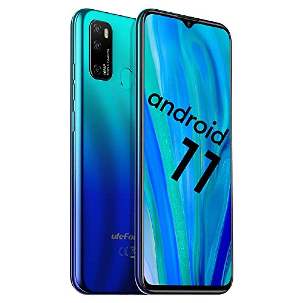 Ulefone Unlocked Smartphones Note 9P, 16MP + 5MP + 2MP, Dual Sim Phones Unlocked, Android 11 4GB+64GB ROM, 6.52" FHD, Fingerprint Face Detection, 4500mAh high Capacity Battery, T-Mobile - Blue