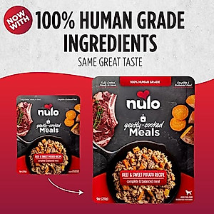 Nulo Gently-Cooked Meals Complete and Balanced Adult Wet Dog Food, Beef & Sweet Potato, 9 Oz (Pack of 8)