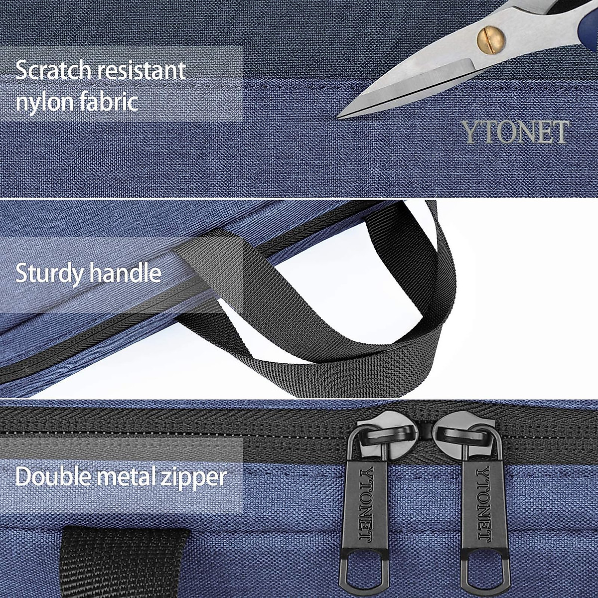 Ytonet Laptop Sleeve Case 15.6 Inch, Slim Water Resistant TSA Laptop Cover with Handle Protective Computer Carrying Case Compatible with HP Dell Lenovo Asus Notebooks, Dark Blue