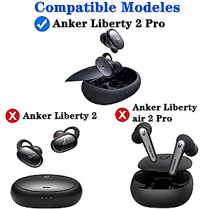 Ankersaila Soft Silicone Case Compatible with Anker Liberty 2 Pro, Scratch/Shock Resistant Protective Case Cover (Black)