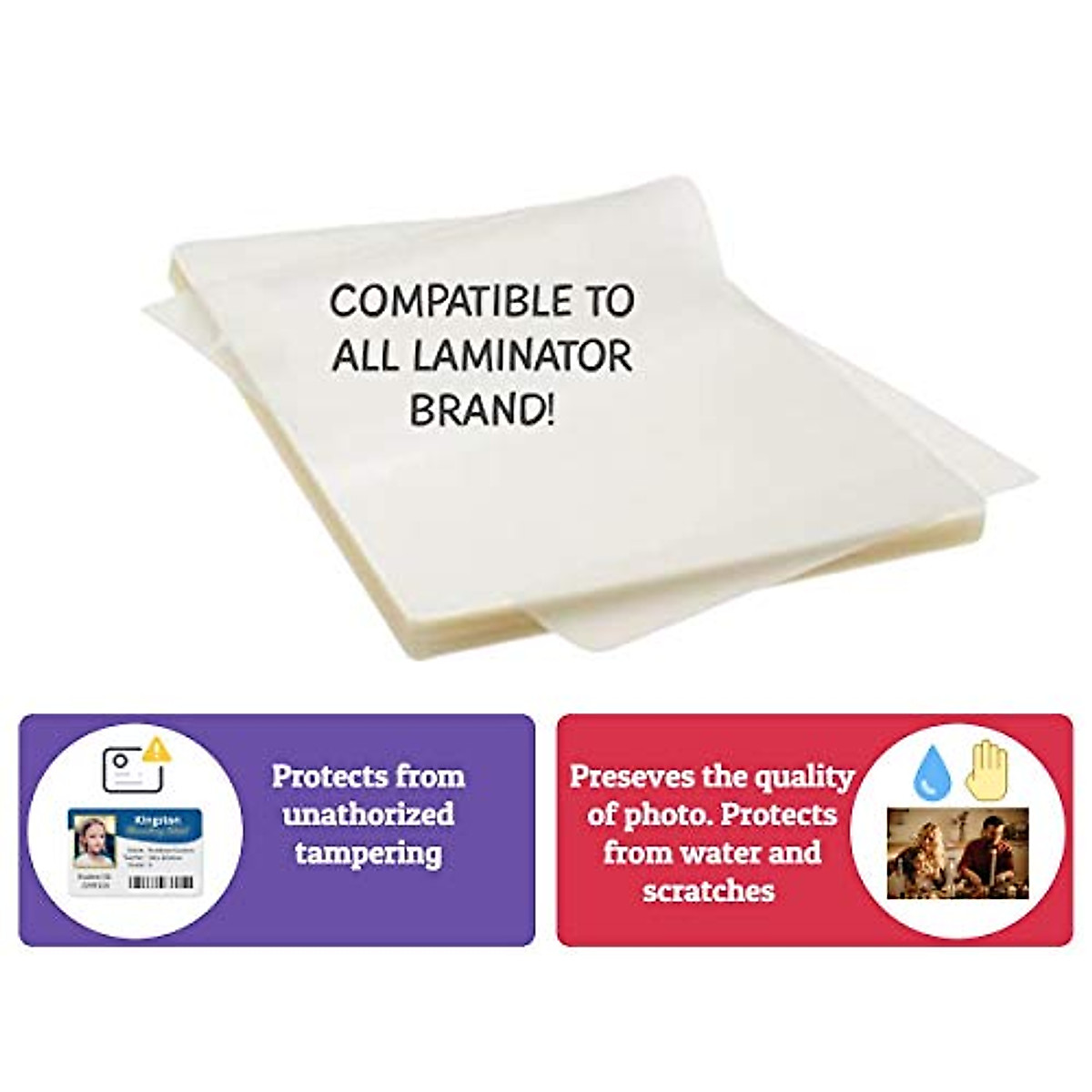 1InTheOffice Thermal Laminating Pouches 4x6, Photo Laminating Pouch 4x6, 5 Mil Thick, 25/Pack