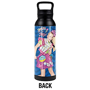 Jojo Siwa OFFICIAL Pass The Mic 24 oz Insulated Canteen Water Bottle, Leak Resistant, Vacuum Insulated Stainless Steel with Loop Cap