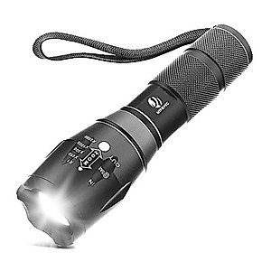 yIFeNG Tactical Flashlight, XML T6 Ultra Bright LED Flashlight with Adjustable Focus and 5 Light Modes for Camping Hiking Emergency (1 Pack)