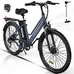 HITWAY Electric Bike for Adults 26" x2.35 Fat Tire Electric Mountain Bike with 500W Motor, Ebkie with 36V 15AH Removable Battery Bicycle, Long Range 21-55mile with 7 Gears E Bike