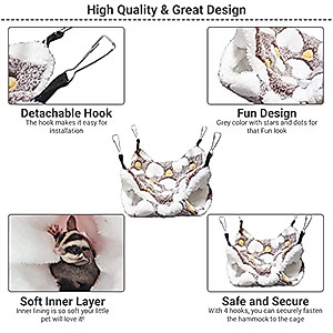 PlayCraftz Rectangle Wood Activity Platform and Hammock for Cage Shelves & Wood Perch Ledges for Small Animals Cages and Pets Like Hamsters, Mice, Chinchilla, Guinea Pigs, Birds, Rats.