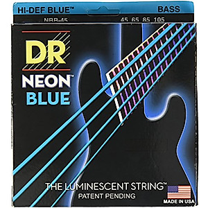DR Handmade Strings DR Hi-Def Neon Blue Medium Bass Guitar Strings (NBB-45)