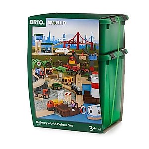 BRIO World 33766 Deluxe Railway Set - Ultimate Wooden Train Adventure for Kids Aged 3 and Up | Interactive and Educational | Compatible with All Brio Railway Toys | Certified Sustainable Toy