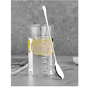 Long Handle Spoons,8-inch Ice Tea Spoon, Coffee Stirrers,Ice Cream Spoon, AXIAOLU Premium 18/10 Stainless Steel Cocktail Stirring Spoons, Set of 4 Silver…