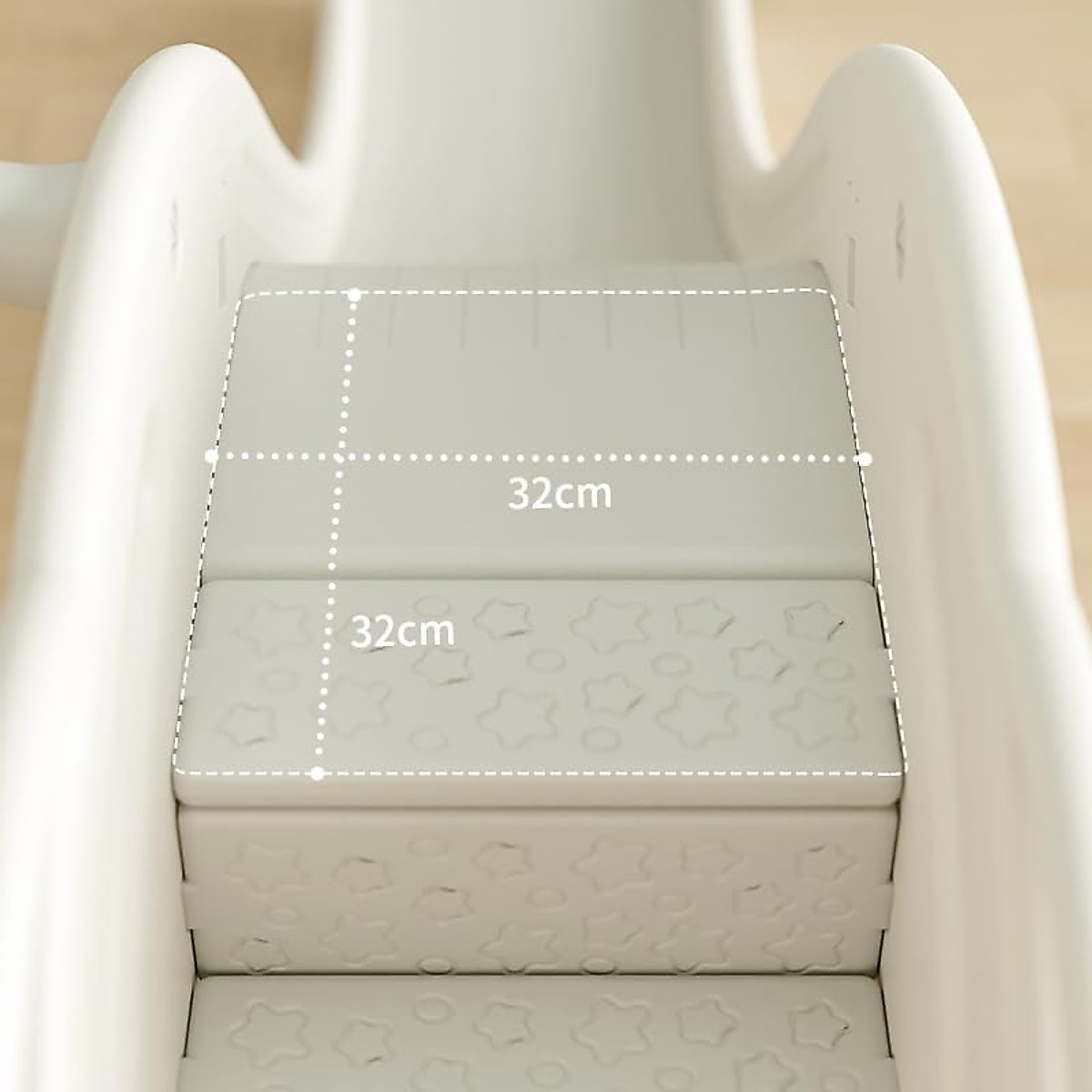 Kids Slide for Toddler with Basketball Hoop Plastic Freestanding Indoor Slide 3 Enclosed Steps Toddler Slide Ring Toss Game White