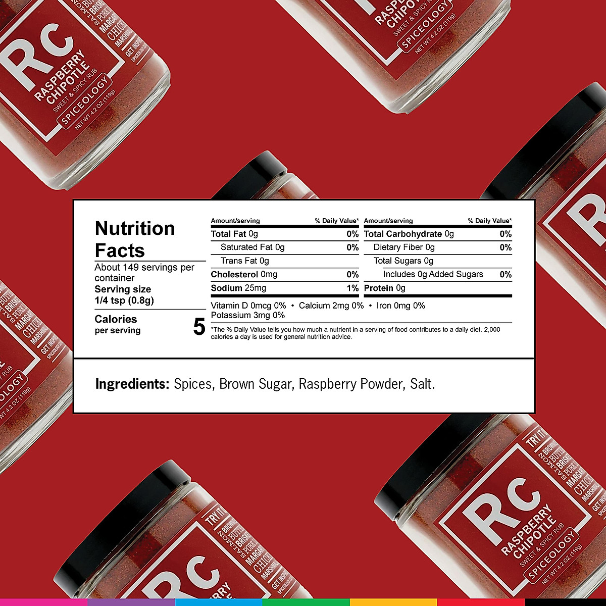 Raspberry Chipotle - Spiceology Sweet and Spicy Rub - All-Purpose Seasoning - 4.2 Ounces