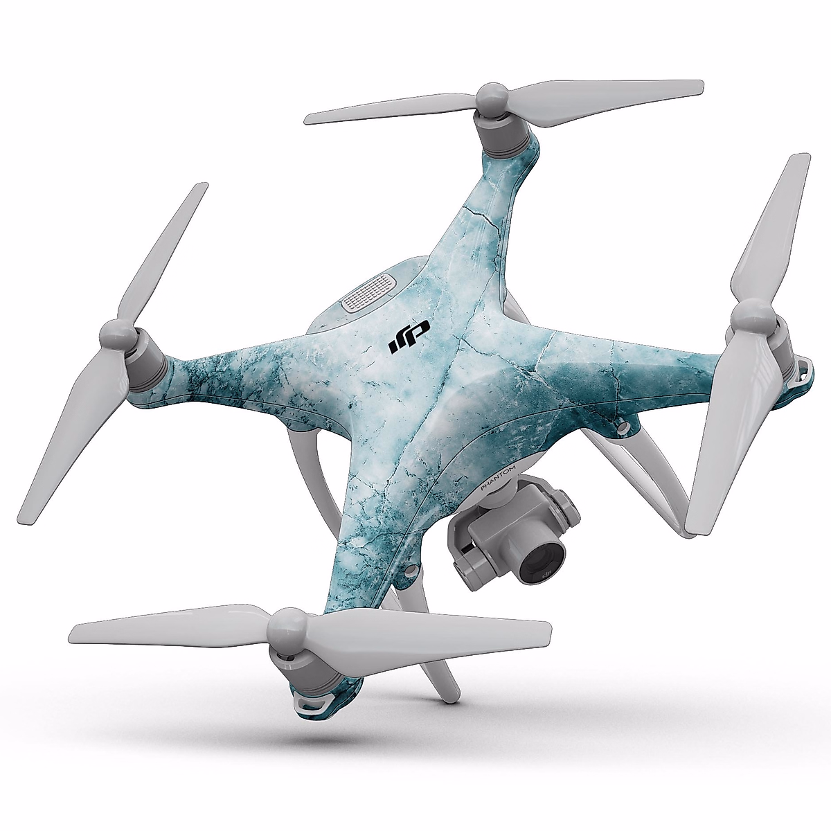Design Skinz Design Skinz Cracked Turquise Marble Surface Full-Body Wrap Decal Skin-Kit Compatible with The Drone DJI Inspire 2