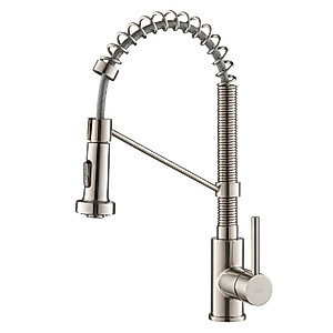 Kraus KPF-1610SS Bolden 18-Inch Commercial Kitchen Faucet with Dual Function Pull-Down Sprayhead in All-Brite Finish, Stainless Steel