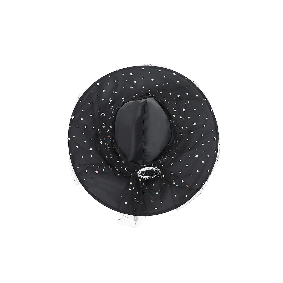 Century Star Kids Witch Hat Girls Lace Halloween Hat for kids Youth Teens Halloween Decorations Party Cosplay 1Pc Black Starlight M