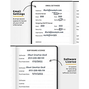 molekaus Password Book with Alphabetical Tabs Small Password Keeper with Extra Password Space to Change Password. Password Notebook for Home or Office for Internet Log In, 6.1*3.7in black small