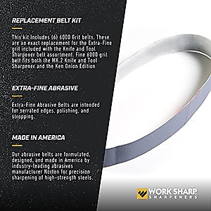 Work Sharp Knife & Tool Sharpener 6000 Grit Fine Replacement Belt Kit WSSA0002705