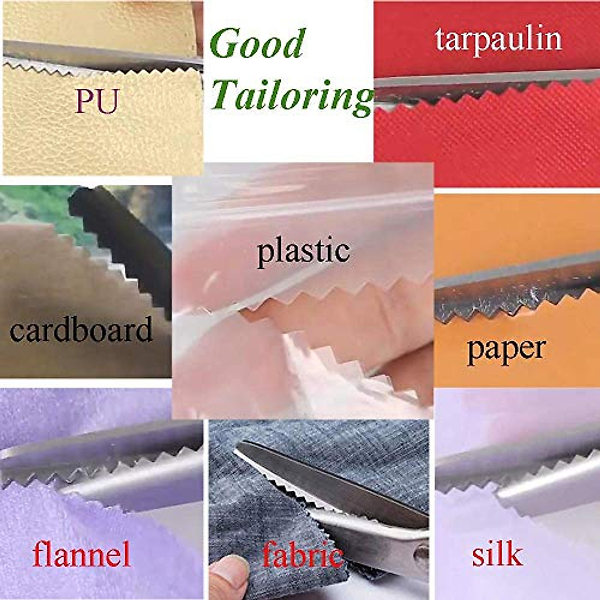 JISTL Green Pinking Shears Comfort Grips Professional Dressmaking Pinking Shears Crafts Zig Zag Cut Scissors Sewing Scissors,Professional Handheld Dressmaking