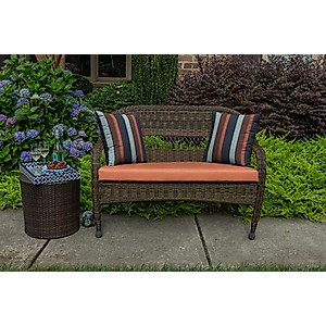 Naturesroom Sunbrella Patio Cushions -Wicker Settee - 43.5" W x 19.5" L x 3" T, Outdoor Bench Cushion with Comfort, Style & Durability Designed for Outdoor Living - Made in The USA
