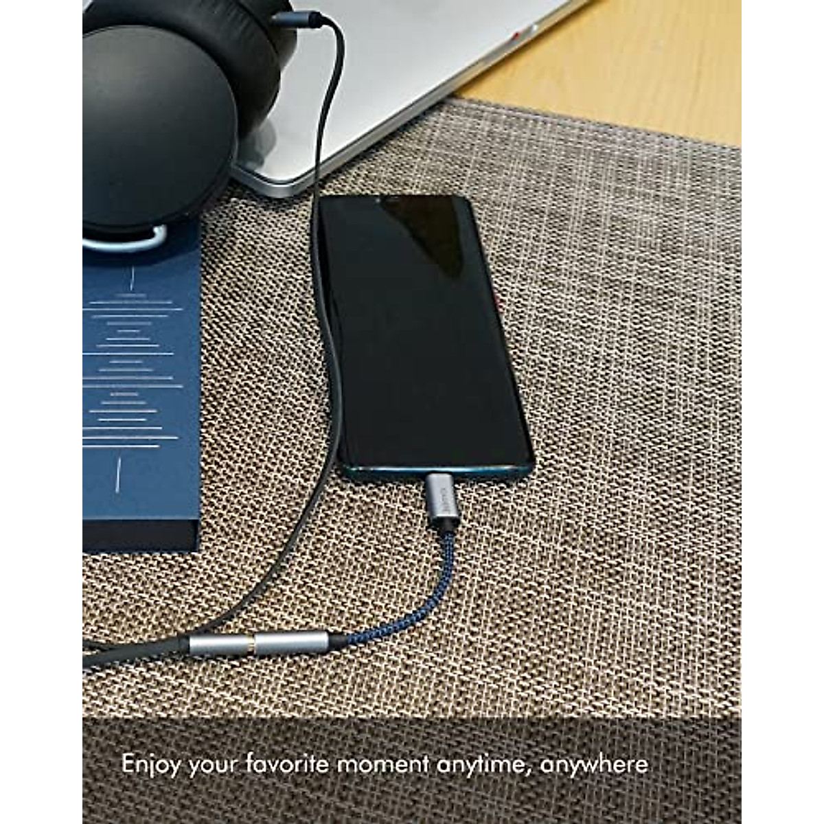 jstma USB C to 3.5mm Headphone Microphone Adapter 3.5mm TRRS Jack Microphone to USB Type C Audio Cable Dongle Compatible for Google Pixel Samsung Galaxy Type C Phones for Video Conferencing Volgging