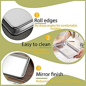 Baking Sheet Cookie Sheet Set of 2, Umite Chef Stainless Steel Baking Pans Tray Professional 12 inch, Non Toxic & Healthy, Mirror Finish & Rust Free, Easy Clean & Dishwasher Safe