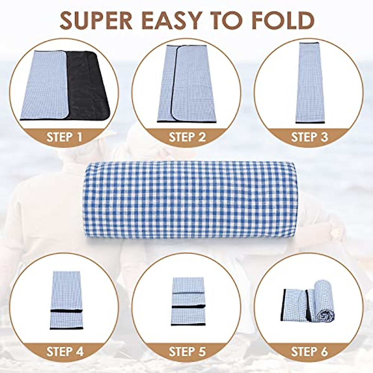 Picnic Baskets for 2, Picnic Basket with Waterproof Blanket, Picnic Basket Set with Washable Beach Mat & Large Insulated Cooler Compartment, Handmade Natural Wicker Hamper for Camping, Outdoor Party