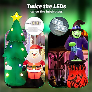 Inflatable Fan Replacement, 0.8A Air Fan Blower with 1.0A Adapter and 3 LEDs Bulbs Light Strings for Halloween, Thanksgiving and Christmas Inflatables (IP68 Waterproof, 3.8 * 3.8'')