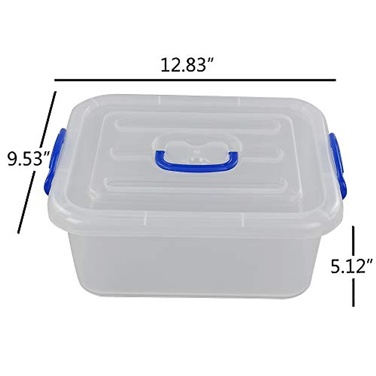 Morcte 8 Liter Clear Latching Box, Plastic Storage Bin with Handle, 2-Pack