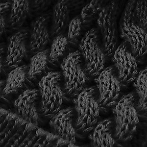 2PCS Parent-Child Hat Warmer, Mother & Baby Daughter/Son Winter Warm Knit Hat Family Crochet Beanie Ski Cap Black