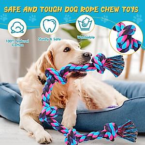 UPSKY Dog Rope Toy for Large Medium Dogs, Dog Chew Toy for Aggressive Chewers, Indestructible 3 Feet 5 Knots Rope Toy, Heavy Duty Tough Dog Toy, Interactive Tug of War Toy for Extra Large Dogs