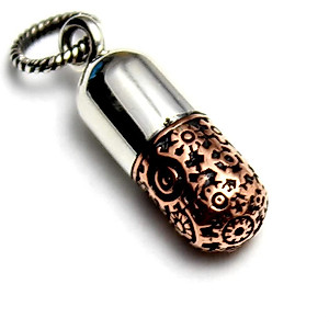COSUMOSU Capsule Pendant 925 Sterling Silver Medicine Pill Jewelry for men for women