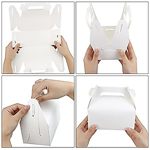 Bercoor 45 Pack Party Treat Box Candy Cake Gift Favor Snack Goody Cardboard Bags for Birthday Party Gift Giving Wedding Party Favors Baby Shower, 6.3 x 3.5 x 3.1 Inch (White)