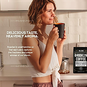 BROOKLYN COFFEE Whole Bean, Italian Dark Roast (5lb) Extra Strong, Delicious Taste, Heavenly Aroma - Fresh Bulk Coffee Beans Roasted Weekly in NYC