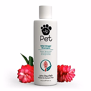 John Paul Pet Wild Ginger Shampoo for Dogs and Cats, Soothes and Cleanses Adding Moisture and Shine, 16-Ounce, clear