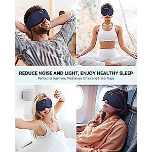 MUSICOZY Sleep Headphones Bluetooth Sleep Eye Mask for Sleeping, Wireless Music Sleeping Masks Headphones, Sleep Earbuds for Side Sleepers Men Women with Speakers Cool Tech Gadgets