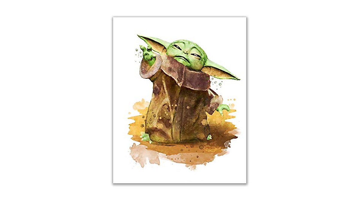Baby Grogu Mandalorian Wall Art Set - 6 Prints for Star Wars Fans