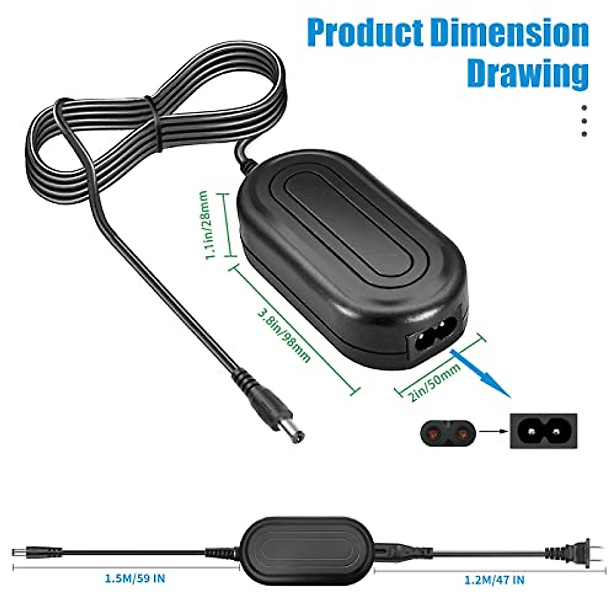 Gonine for Sony ZV-1 Dummy Battery AC-LS5 Continuous Power Supply AC Adapter NP-BX1 DK-X1 DC Coupler Charger Kit for Sony Cybershot ZV1 DSC-RX1 RX1R, RX100 II III IV V VI VII Cameras.