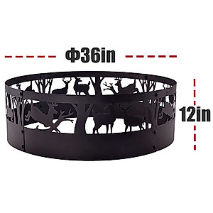 Kapler Fire Ring, Fire Pit Ring for Outdoors, Heavy Duty Firepit Ring 32inch, Hexagon Fire Rings for Camping Patio Backyard Picnic Bonfire Beach