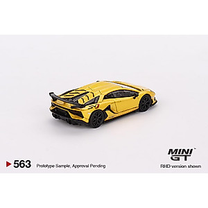True Scale Miniatures Model Car Compatible with Lamborghini Aventador SVJ Giallo Orion Limited Edition 1/64 Diecast Model Car MGT00563