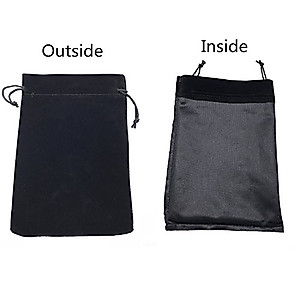 Lady Seven 6pcs 7" X 5" Velvet Cloth Jewelry Pouches/Drawstring Bags (Black and Gray)